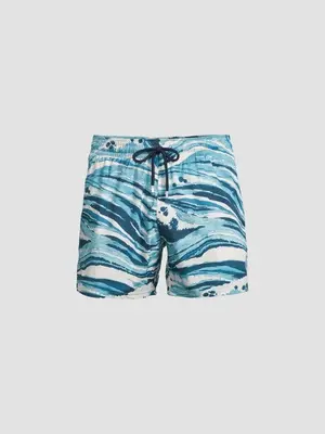 Vilebrequin X Maison Kitsuné Wave Stripe Swim Shorts