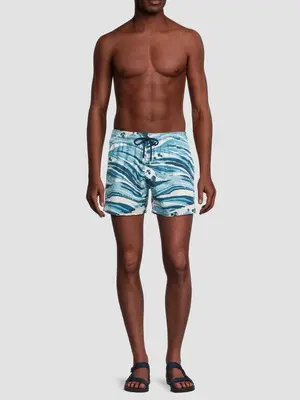 Vilebrequin X Maison Kitsuné Wave Stripe Swim Shorts