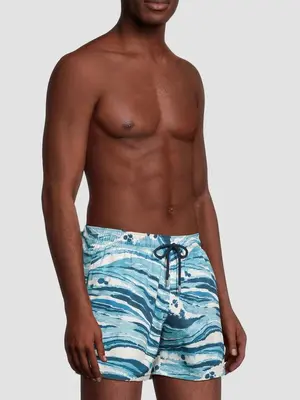 Vilebrequin X Maison Kitsuné Wave Stripe Swim Shorts