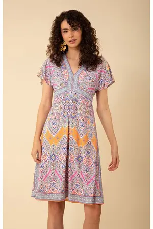 Hale Bob Elise Jersey Midi Dress - Orange