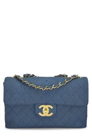 Chanel Linen Half Flap - Blue