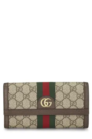 Gucci Original Gg Supreme Canvas Ophidia Continental Wallet - Brown