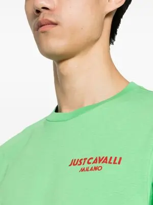 Just Cavalli Flocked-logo T-shirt