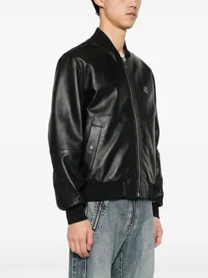 Just Cavalli Leather Bomber Jacket