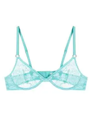 FLEUR DU MAL Le Stretch Lace Demi Bra - Green