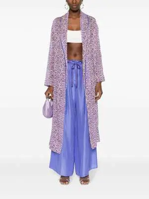 FORTE_FORTE Wide-leg Silk Trousers - Purple