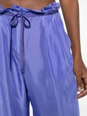 FORTE_FORTE Wide-leg Silk Trousers - Purple