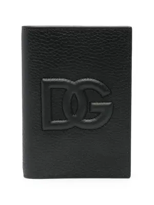 Dolce & Gabbana Embossed-logo Leather Wallet - Black