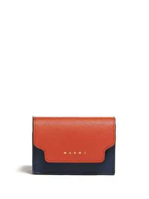 Marni Tri-fold Leather Wallet - Neutrals