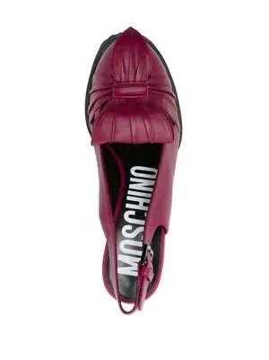 Moschino 130mm Leather Slingback Pumps