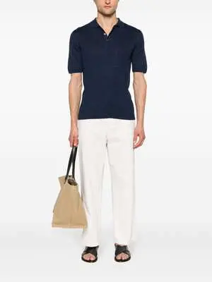 Tagliatore Ribbed-knit Polo Shirt