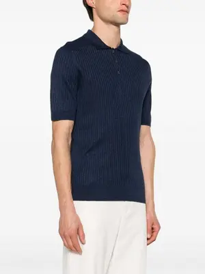 Tagliatore Ribbed-knit Polo Shirt