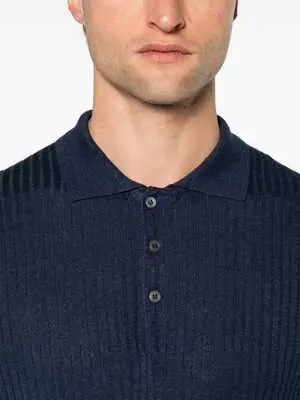 Tagliatore Ribbed-knit Polo Shirt