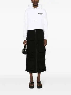 Balmain Logo-print Hoodie - Neutrals