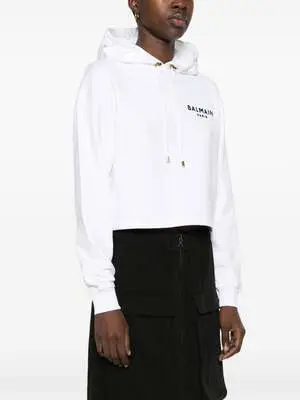 Balmain Logo-print Hoodie - Neutrals