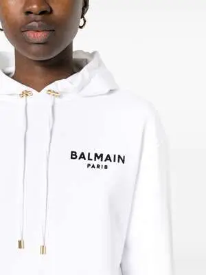 Balmain Logo-print Hoodie - Neutrals