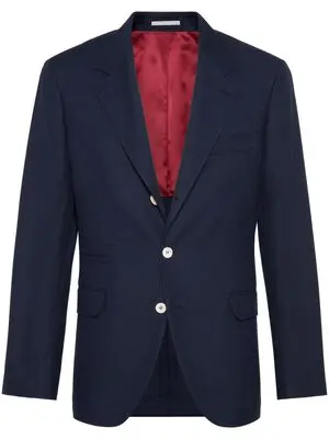 Brunello Cucinelli Single-breasted Wool Blazer - Blue