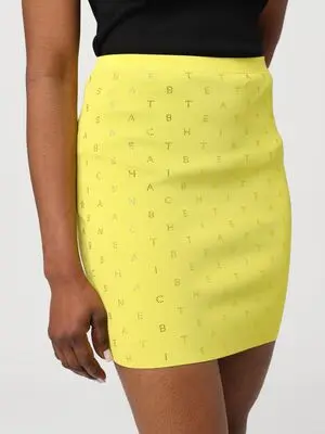 Elisabetta Franchi Ribbed Mini Skirt With Embellished Logo