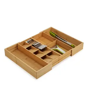 JOSEPH JOSEPH Drawerstore Bamboo Expandable Cutlery, Utensil & Gadget Organizer - Light Brown
