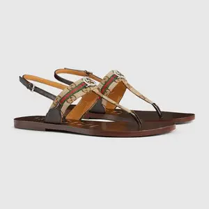Gucci Interlocking G Web Gg Canvas Sandal
