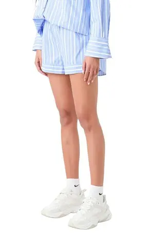 GREY LAB Stripe Cotton Shorts