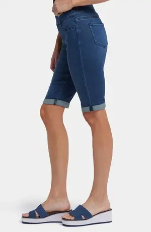 NYDJ Roll Cuff Denim Bermuda Shorts - Ibiza Blues