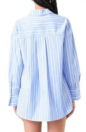 GREY LAB Oversized Striped Button-up Shirt