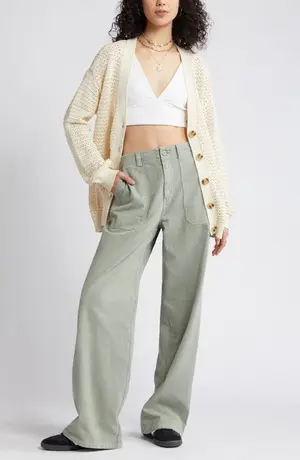 Bp. Oversized Open Stitch Cotton-blend Cardigan