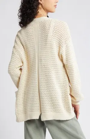 Bp. Oversized Open Stitch Cotton-blend Cardigan