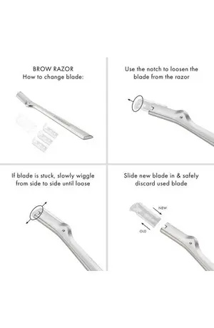 TWEEZERMAN 4-pack Brow Razor Replacement Heads - Silver