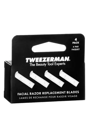 TWEEZERMAN 4-pack Facial Razor Replacement Heads - Silver