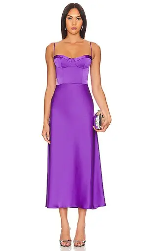 Purple Draped Evening Dresses