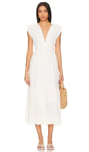 Heartloom Ruffled Eyelet Midi Dress