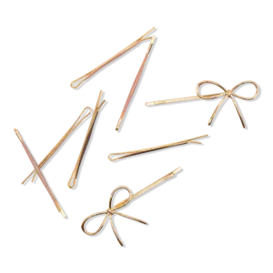 KITSCH Metal Enamel Puffy & Bow Bobby Pins - One-color