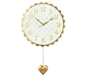 MACKENZIE-CHILDS Sterling Check Heart Pendant W Ll Clock - One-color