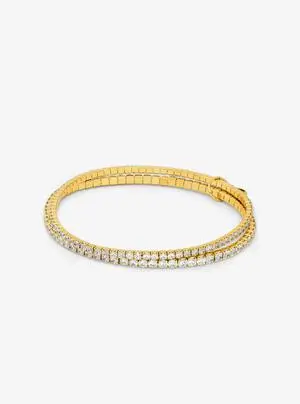 Michael Kors Precious Metal-plated Brass Double Wrap Tennis Bracelet - Gold