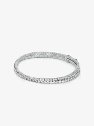 Michael Kors Precious Metal-plated Brass Double Wrap Tennis Bracelet - Silver