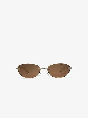 Michael Kors Michael Kors Manchester Oval Sunglasses Gold