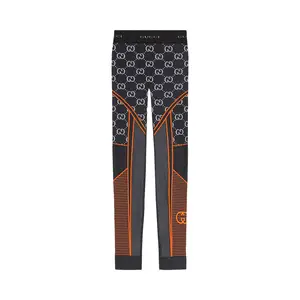 Gucci Gg Jersey Jacquard Leggings /orange - Black