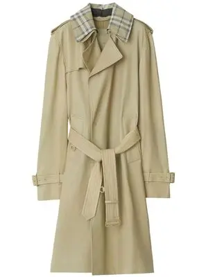 Burberry Detachable-collar Leather Trench Coat