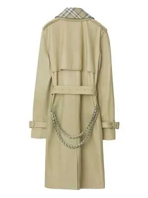Burberry Detachable-collar Leather Trench Coat