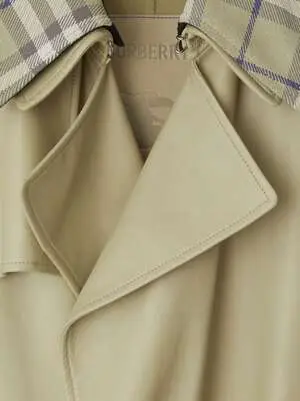 Burberry Detachable-collar Leather Trench Coat
