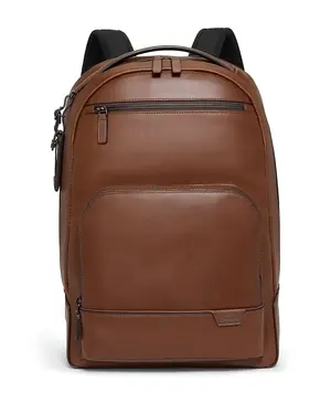 Tumi Warren Leather Backpack - Cognac