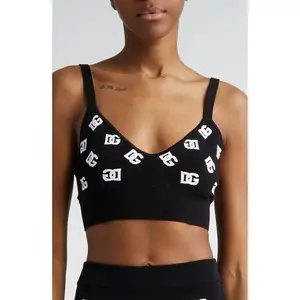 Dolce & Gabbana Logo Monogram Bralette Crop Top