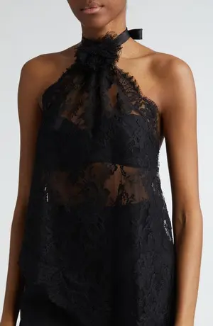 Dolce & Gabbana Floral Lace Halter Top