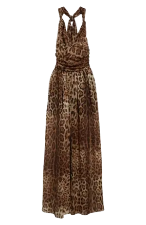 Leopard Print Chiffon Dresses