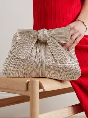 LOEFFLER RANDALL Rayne Bow-embellished Clutch - Gold