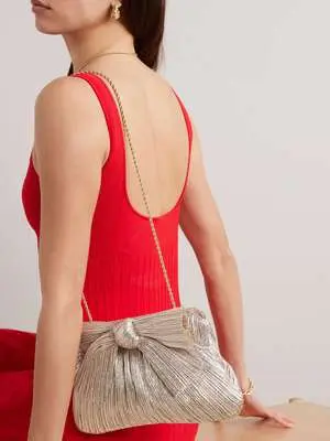 LOEFFLER RANDALL Rayne Bow-embellished Clutch - Gold