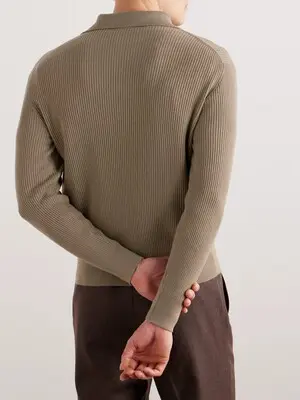 Loro Piana Akan Ribbed Half-zip Sweater - Neutrals