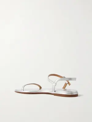 AeydĒ Nettie Metallic Leather Sandals - Silver